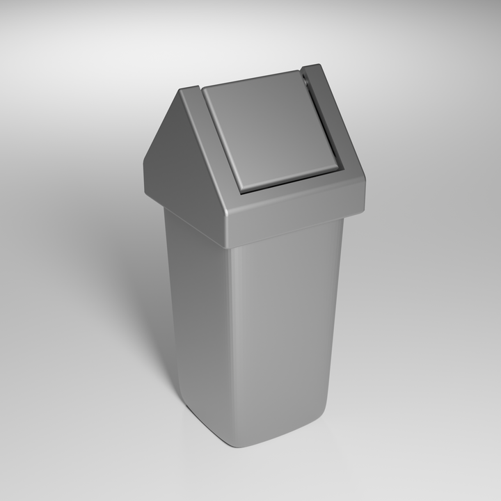 3D Printable Swing Top Garbage Bin by JSK Miniatures